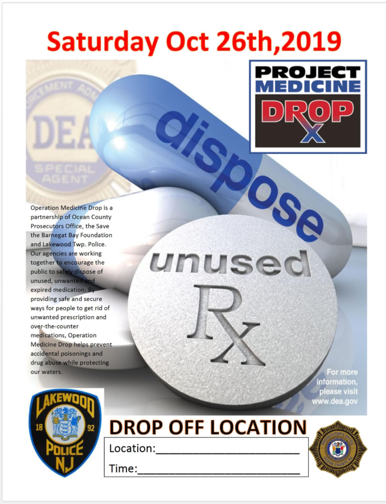 NATIONAL DRUG TAKE BACK DAY - PROJECT MEDICINE DROP OFF » Lakewood ...