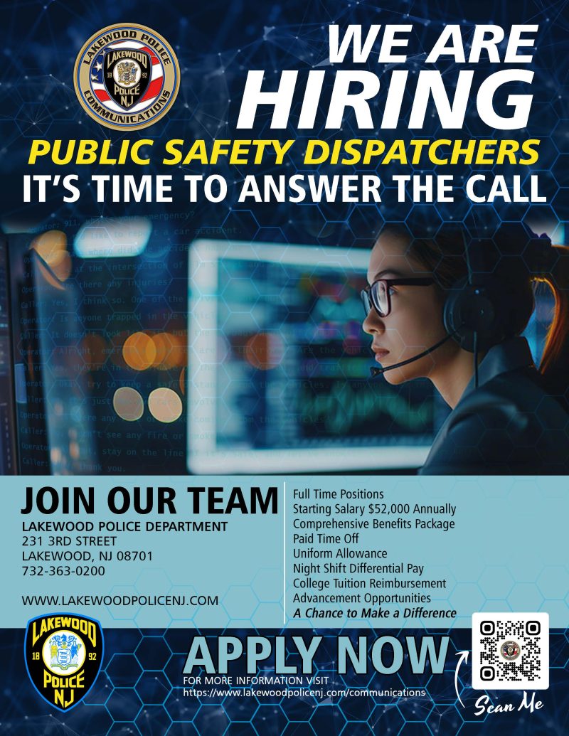 WE ARE HIRING PUBLIC SAFETY DISPATCHERS » Lakewood Police Department